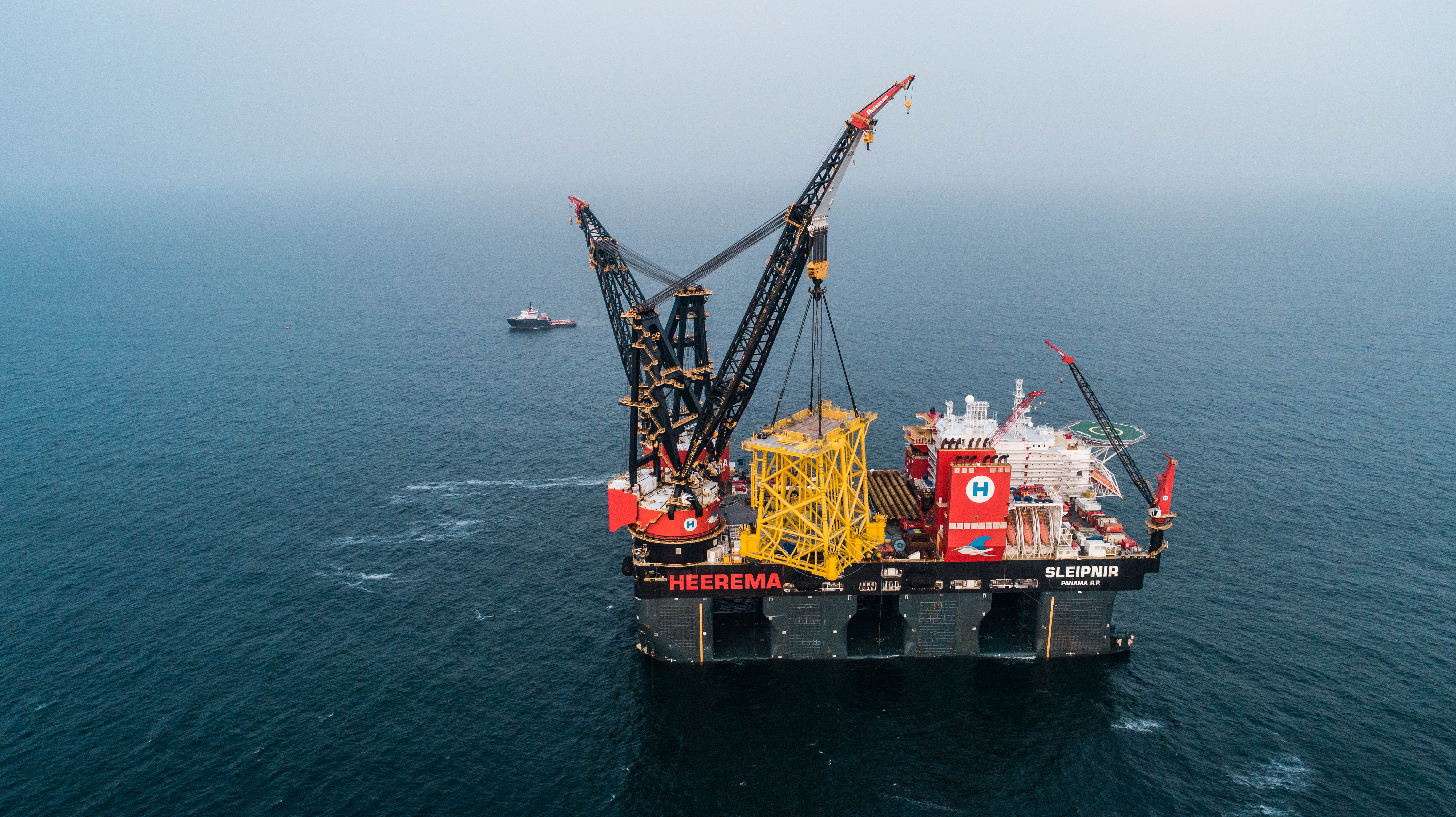 Sleipnir installs jacket for the Hollandse Kust Zuid wind farm